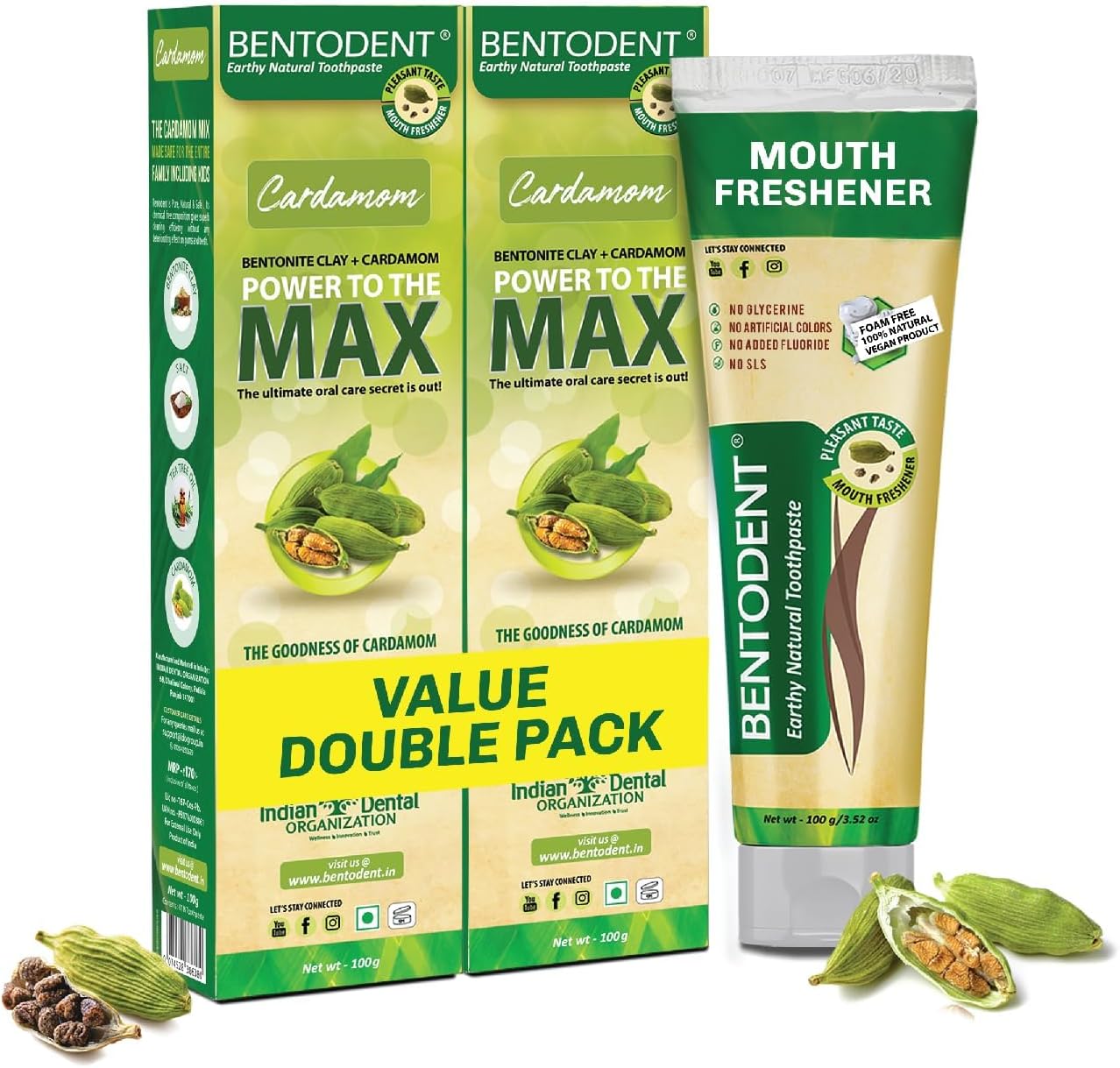 Amazon.com: Bentodent Natural Toothpaste for Entire Family Incl Kids ...