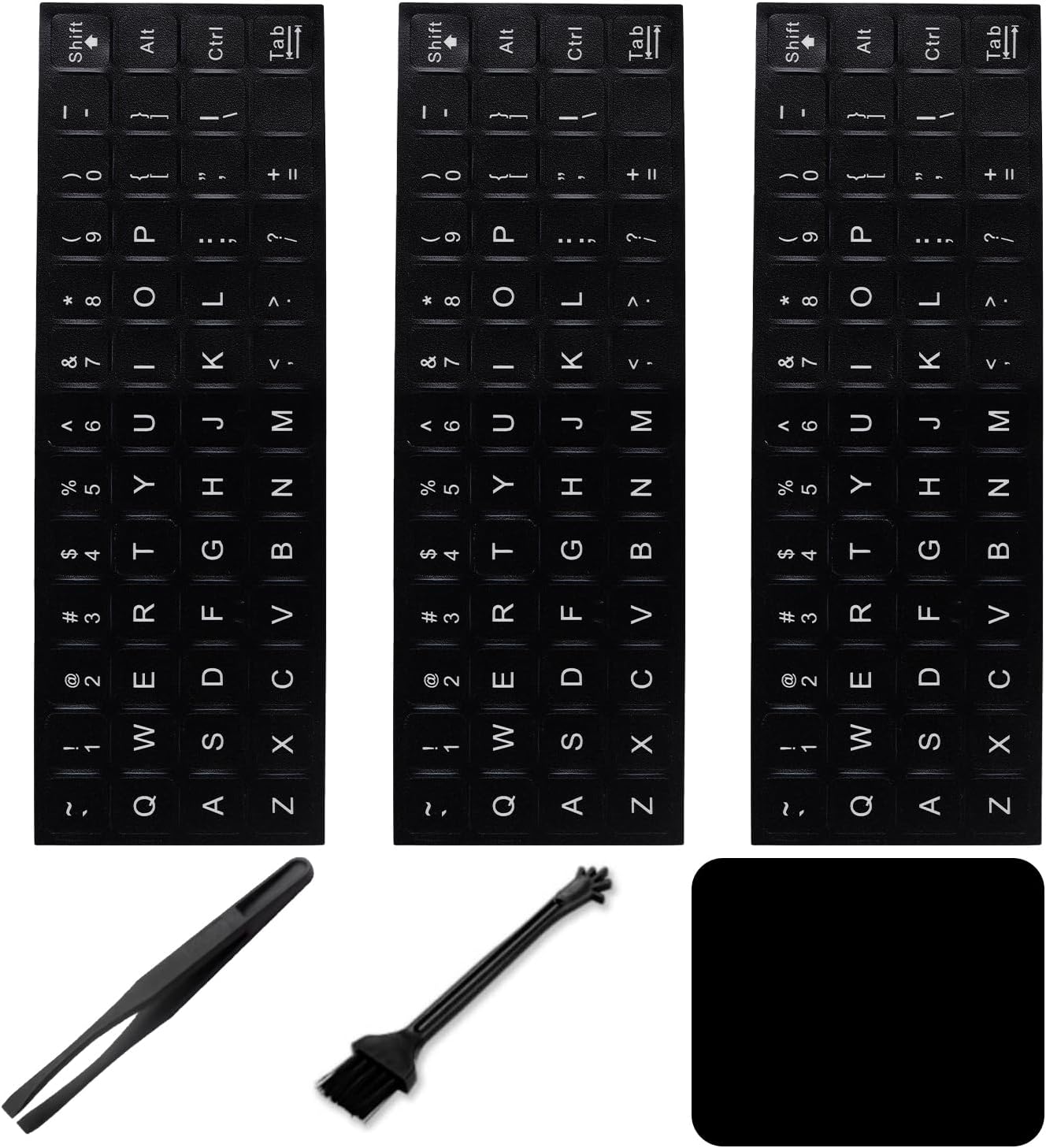 Amazon.com: 2 PCS English Keyboard Stickers with Non-Transparent Black ...