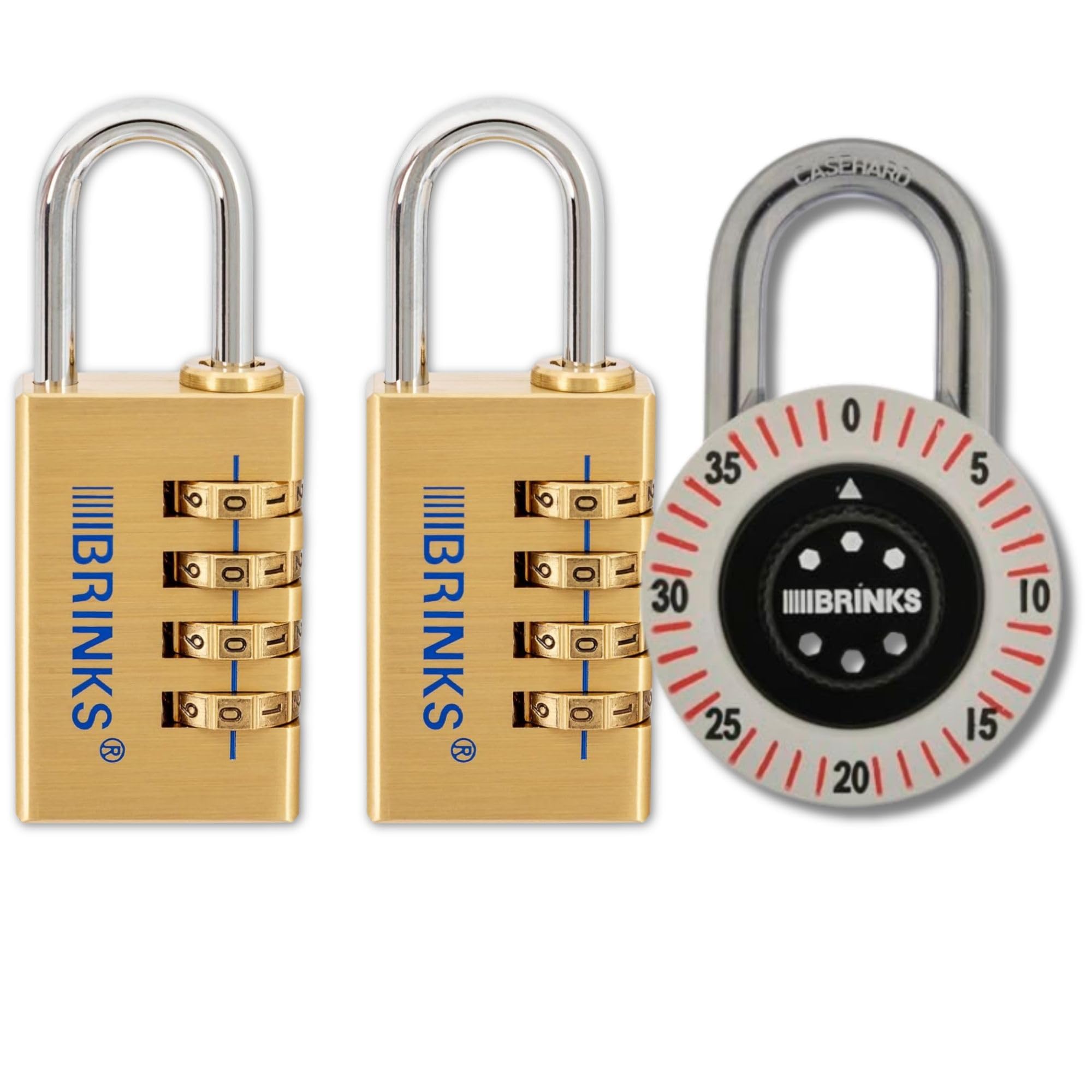 BRINKS Security Bundle - 50mm Dial Combination Padlock & 30mm Solid ...