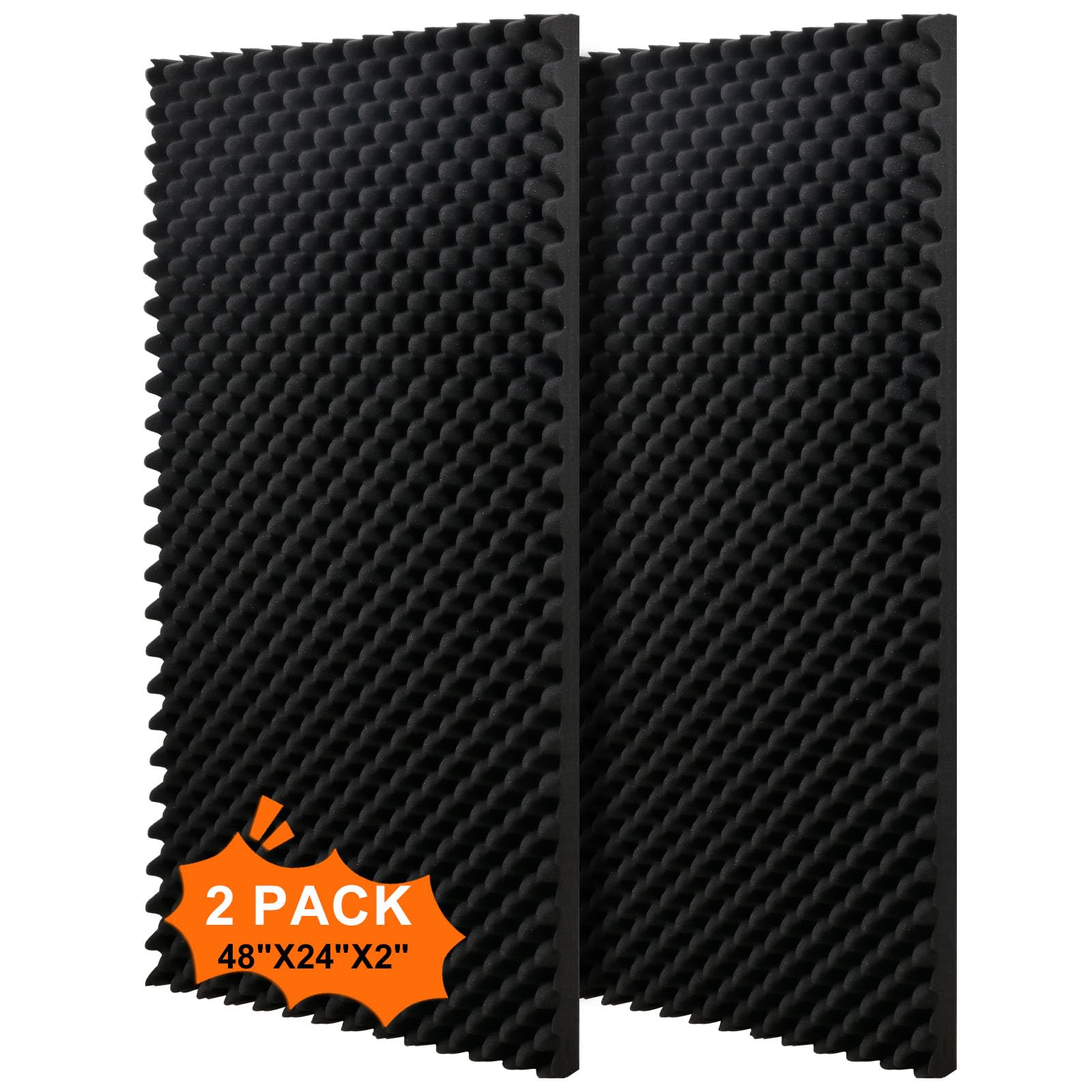 Amazon.com: 2 pack, 48x24x2 inches acoustic foam panels Egg Crate Foam ...