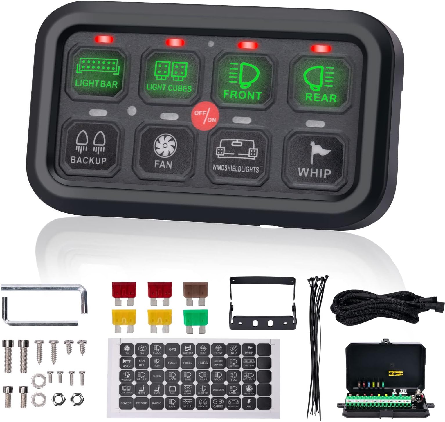 Amazon.com: Auxbeam Switch Panel 6 Gang Switch Panel BC60 Universal ...