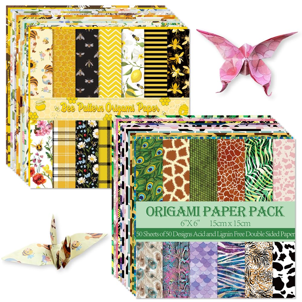 Snapklik.com : Origami Paper Kit Dobule Sided 100 Sheets 100 Colors 6 ...