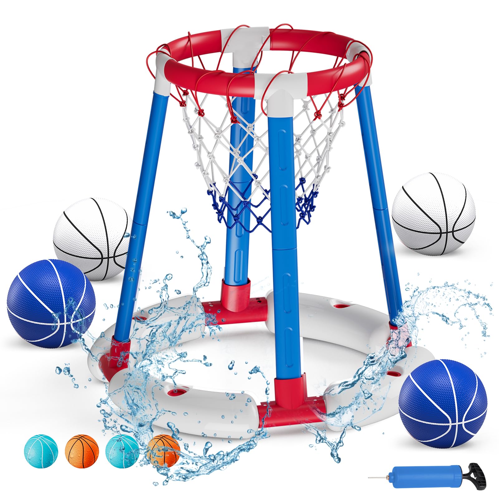 Snapklik.com : HYES Pool Basketball Hoop Poolside, Floating Pool Toys