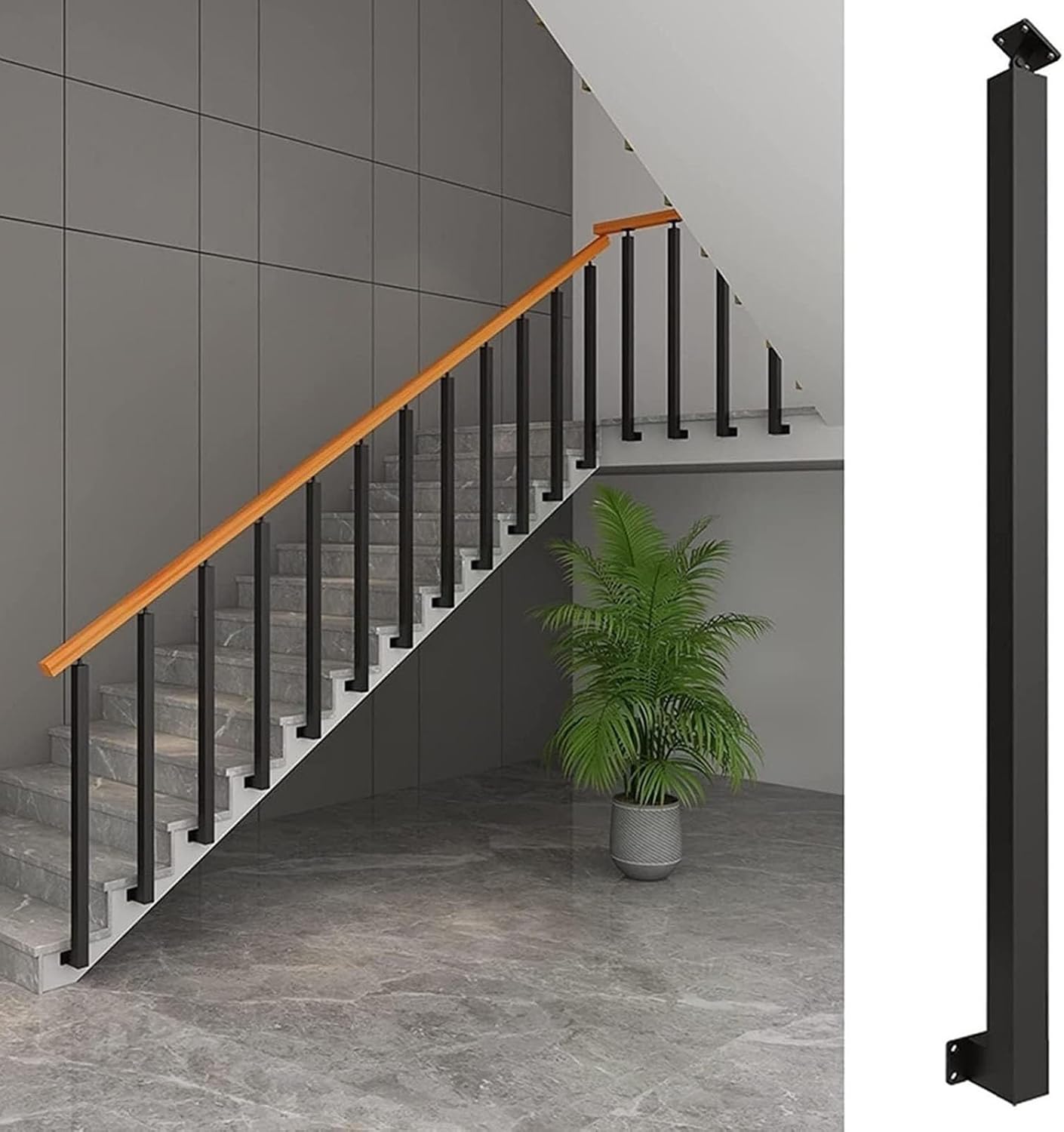 Side Mounted Railing Pillar - Stair Balusters Post, 270° Adjustable ...