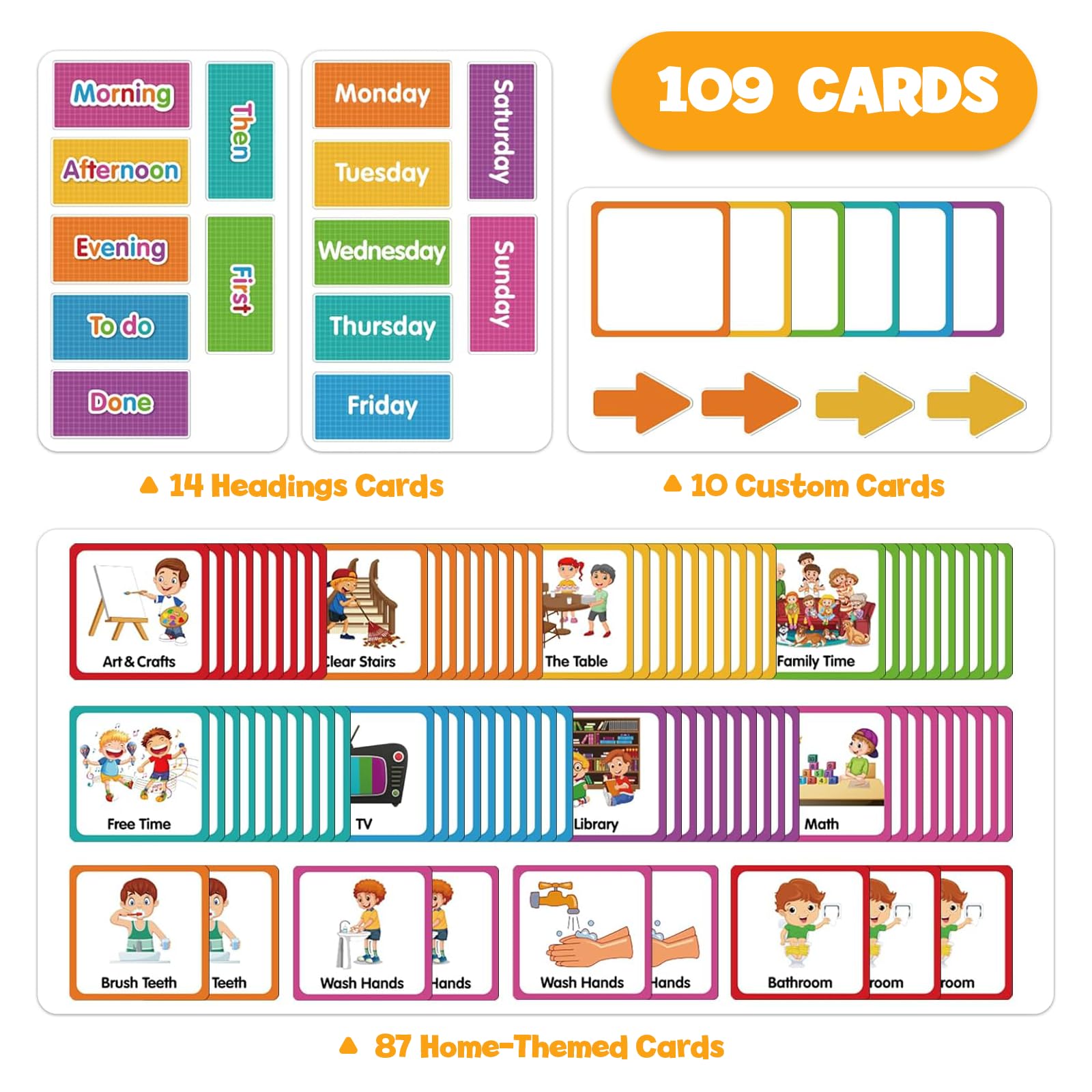 Snapklik.com : Godery Large Visual Schedule Cards For Kids Chore Reward ...