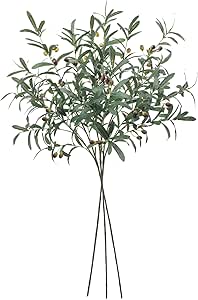 Amazon.com: SHACOS 3 PCS 39" Fake Olive Tree Branches Olive Stems Large ...