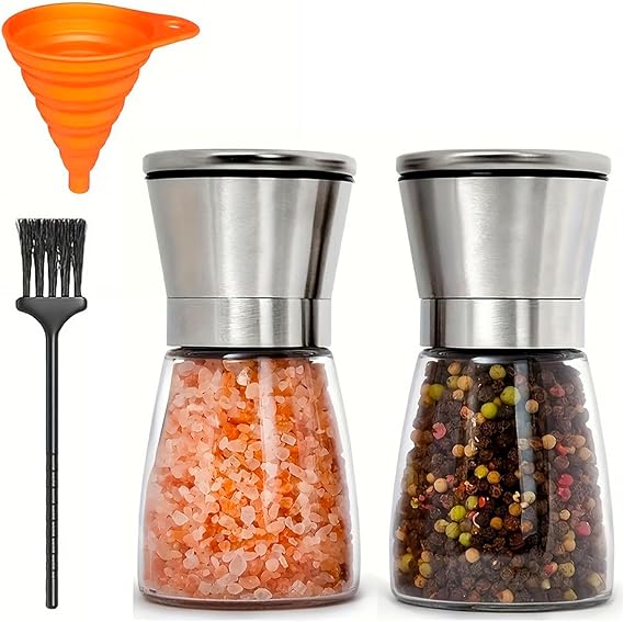 Amazon.com: Pepper Grinder Salt Grinder, Stainless Steel Pepper Mill w ...
