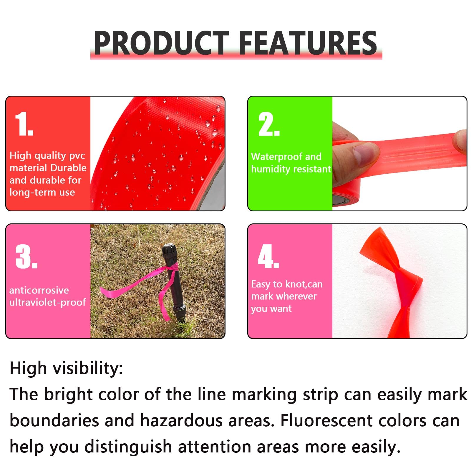Snapklik.com : 3 Pack Flagging Tape 3 Assorted Colors, Non-Adhesive ...