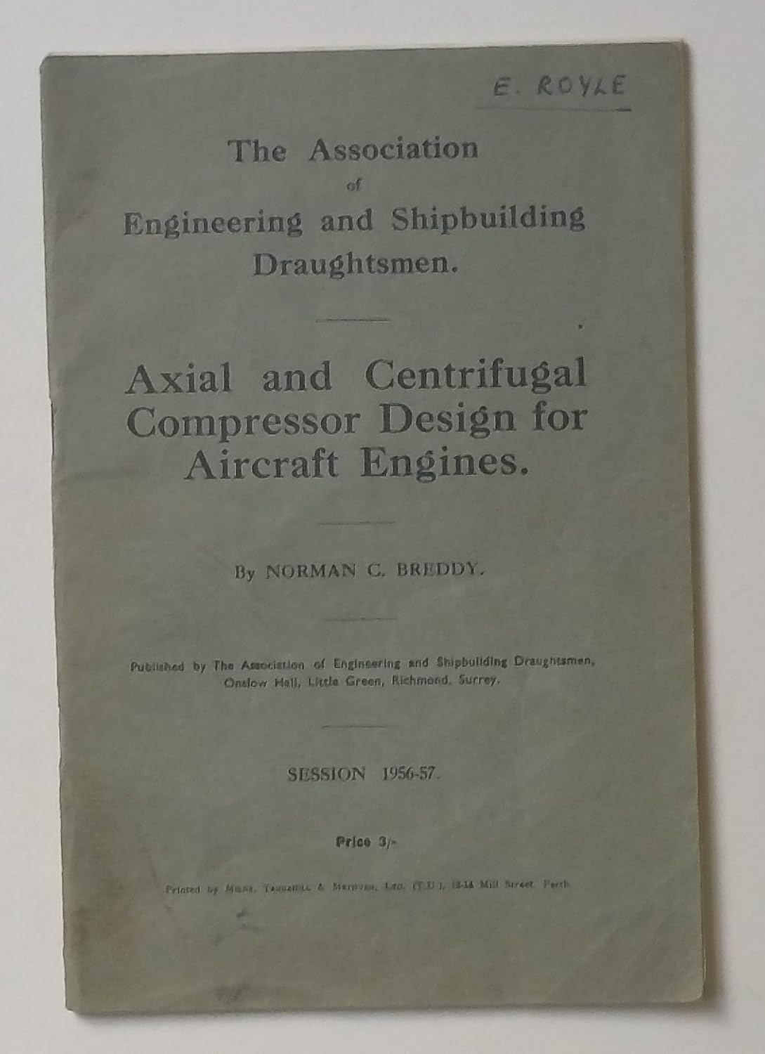 Axial and centrifugal compressor design for aircraft engines : Norman C ...