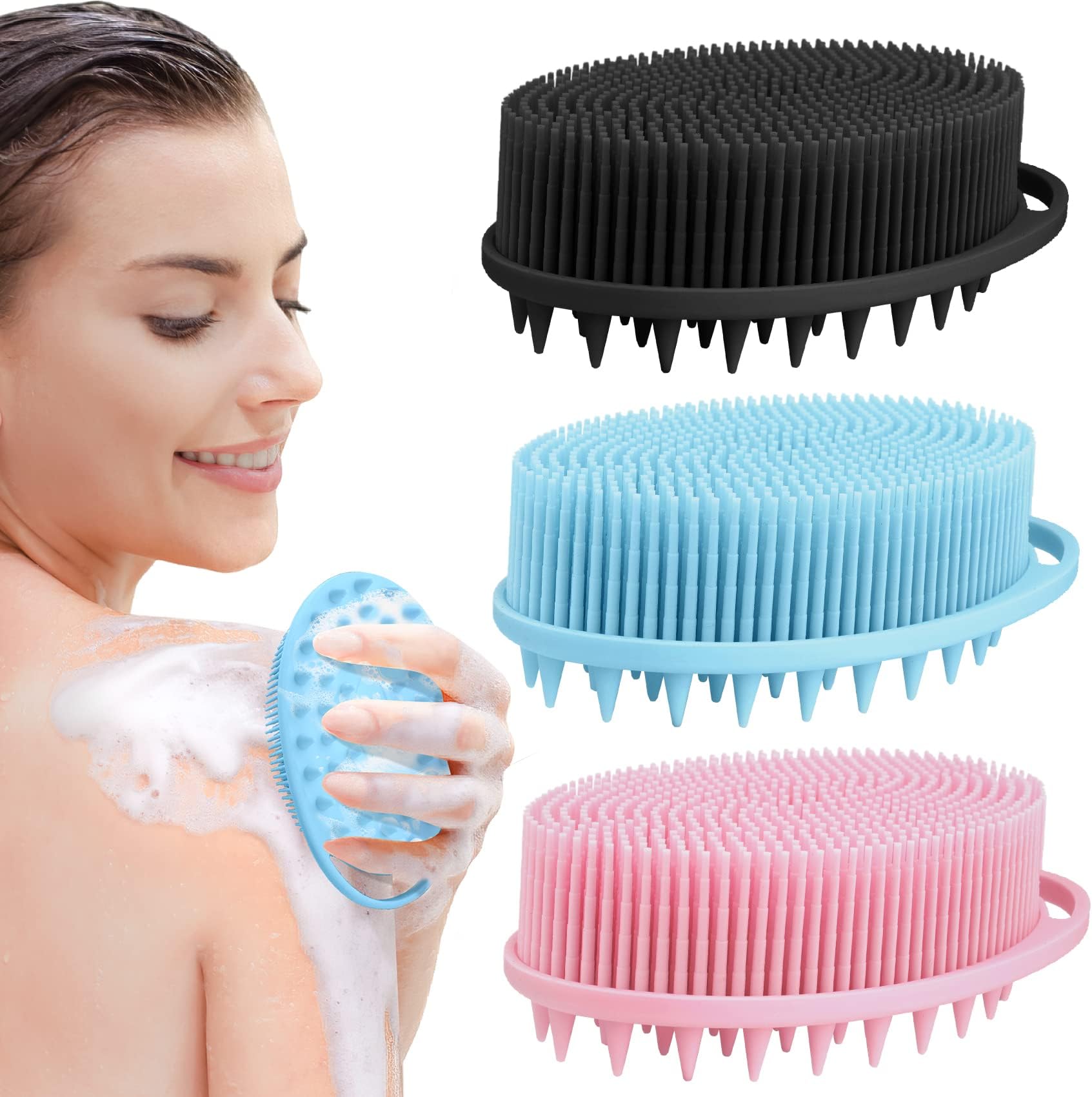 Amazon.com : Upgrade 2 in 1 Bath and Shampoo Body Brush, Silicone Body ...