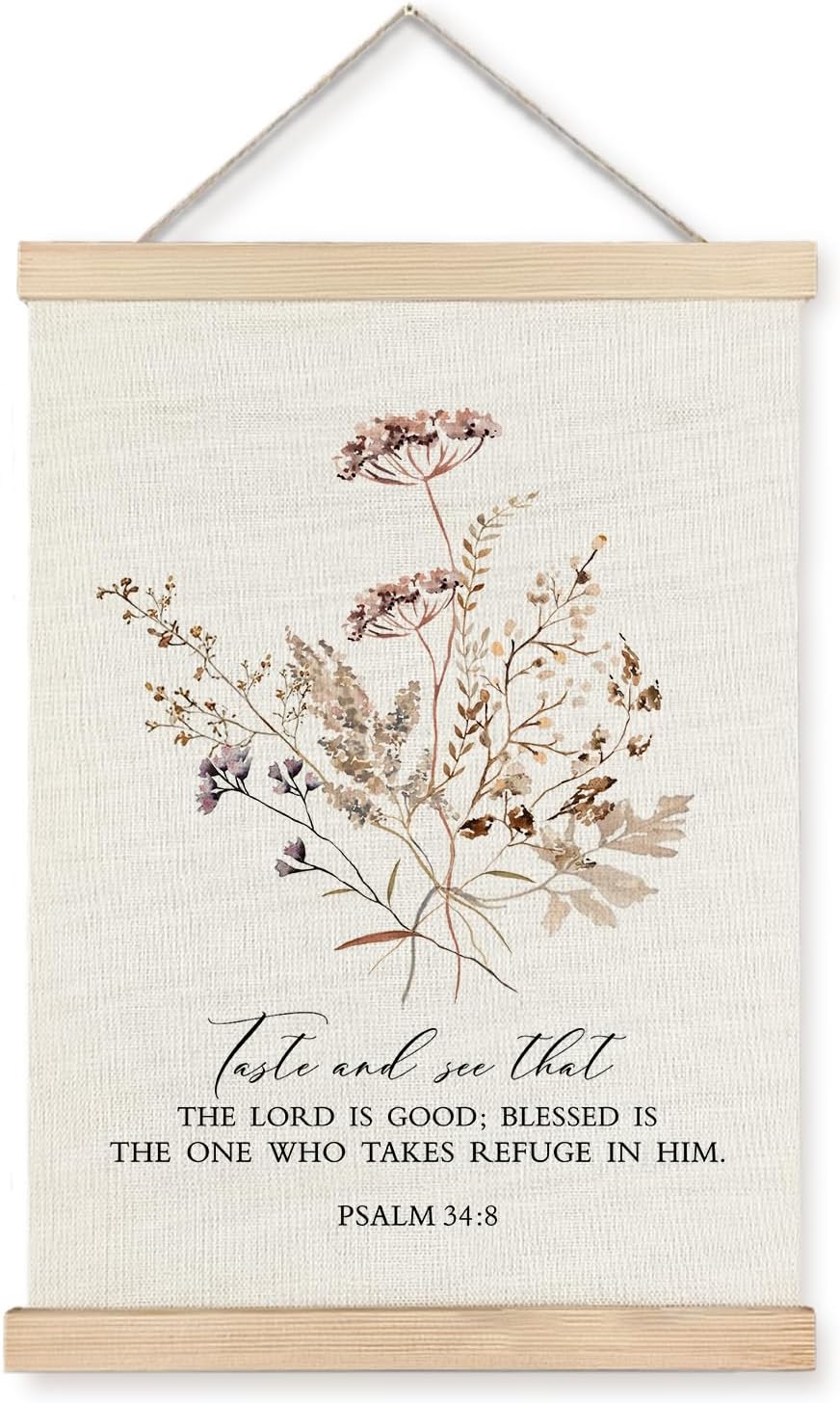 Amazon.com: Supwhd Boho Floral Christian Wall Art with Wooden Poster ...