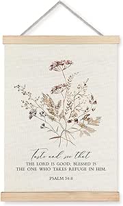 Amazon.com: Supwhd Boho Floral Christian Wall Art with Wooden Poster ...