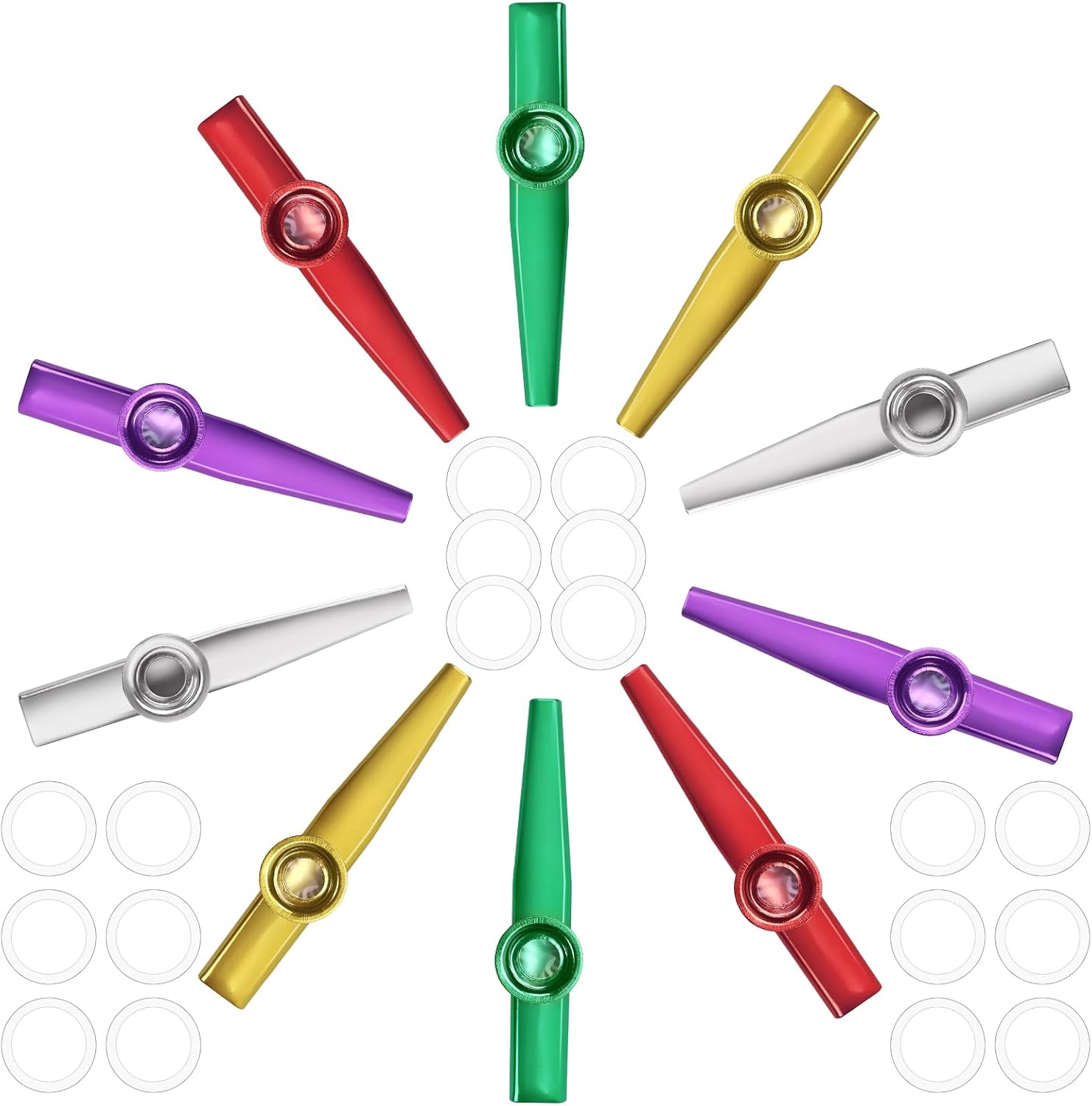 Amazon.com: Bercoor 10 PCS Kazoos Musical Instruments, Metal Kazoos ...