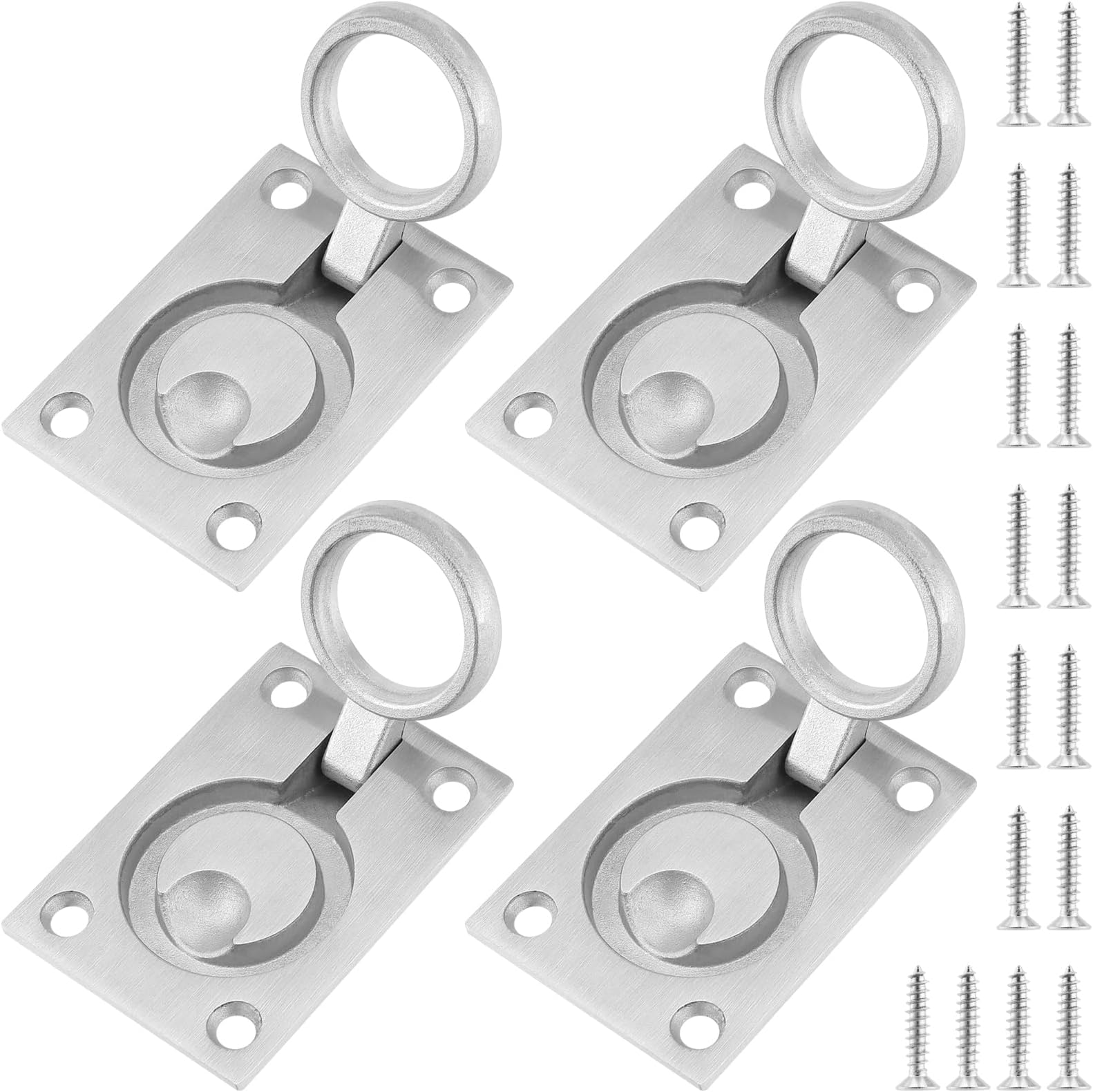 FUNSUEI 4 PCS Flush Mount Lifting Ring Pull Handle, Square Flush Pull ...