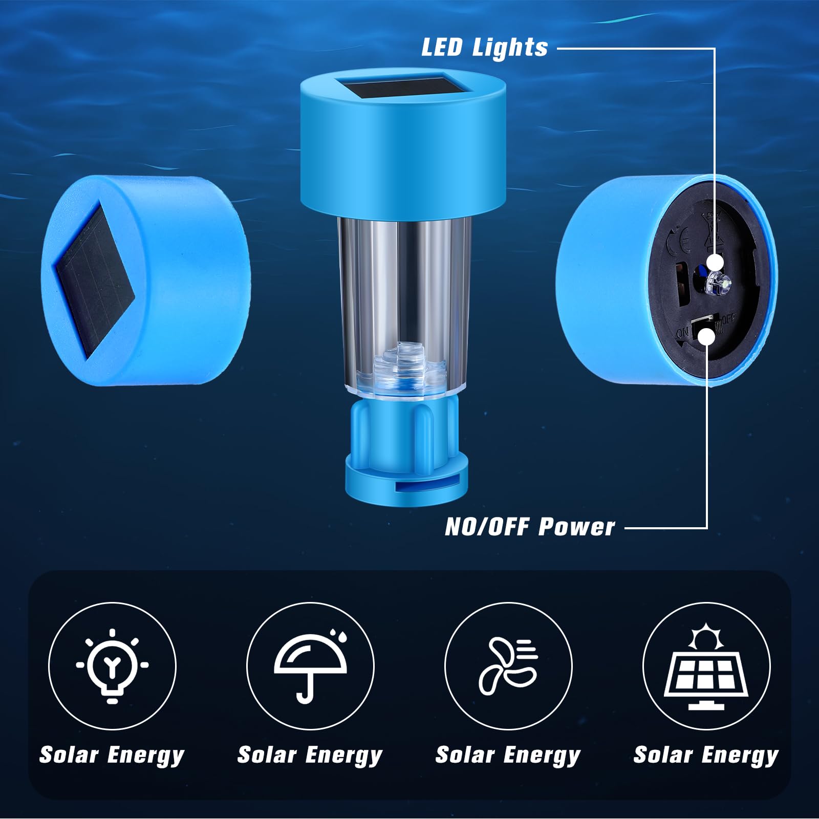 Snapklik.com : Tujoe 12 Pcs Pool Waterproof Solar Lights For Above ...