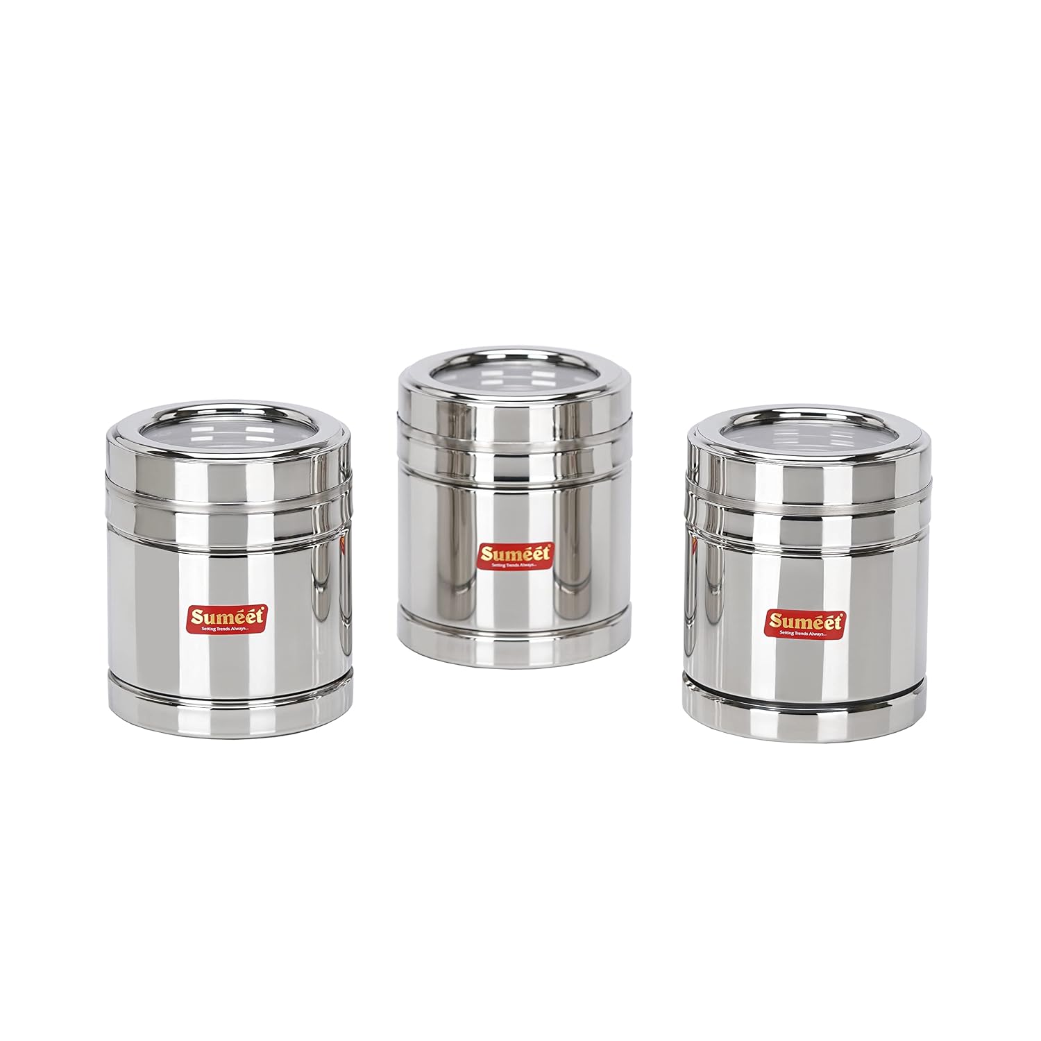 Buy Sumeet Stainless Steel Top See Through/Transparent Lid Circular ...