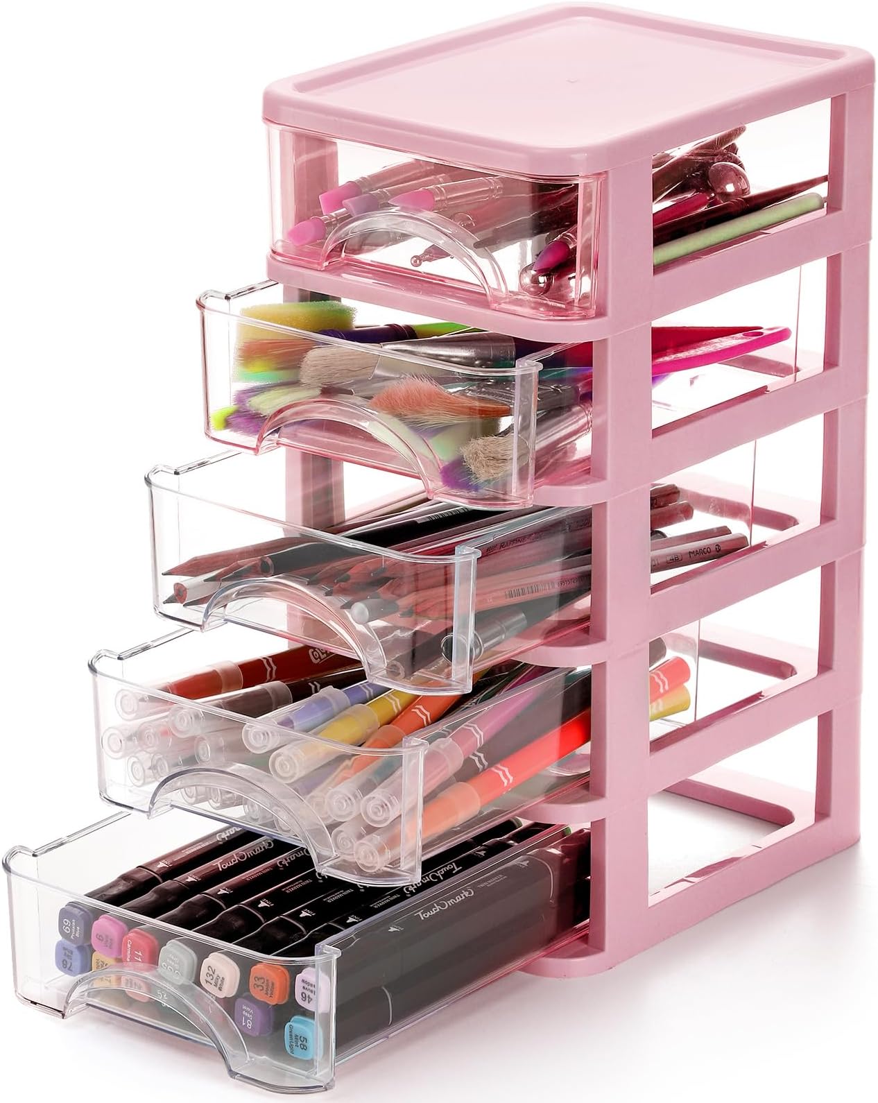 Amazon.com: Hedume Desktop Drawer, Clear 5-Drawer Desktop Storage Unit ...