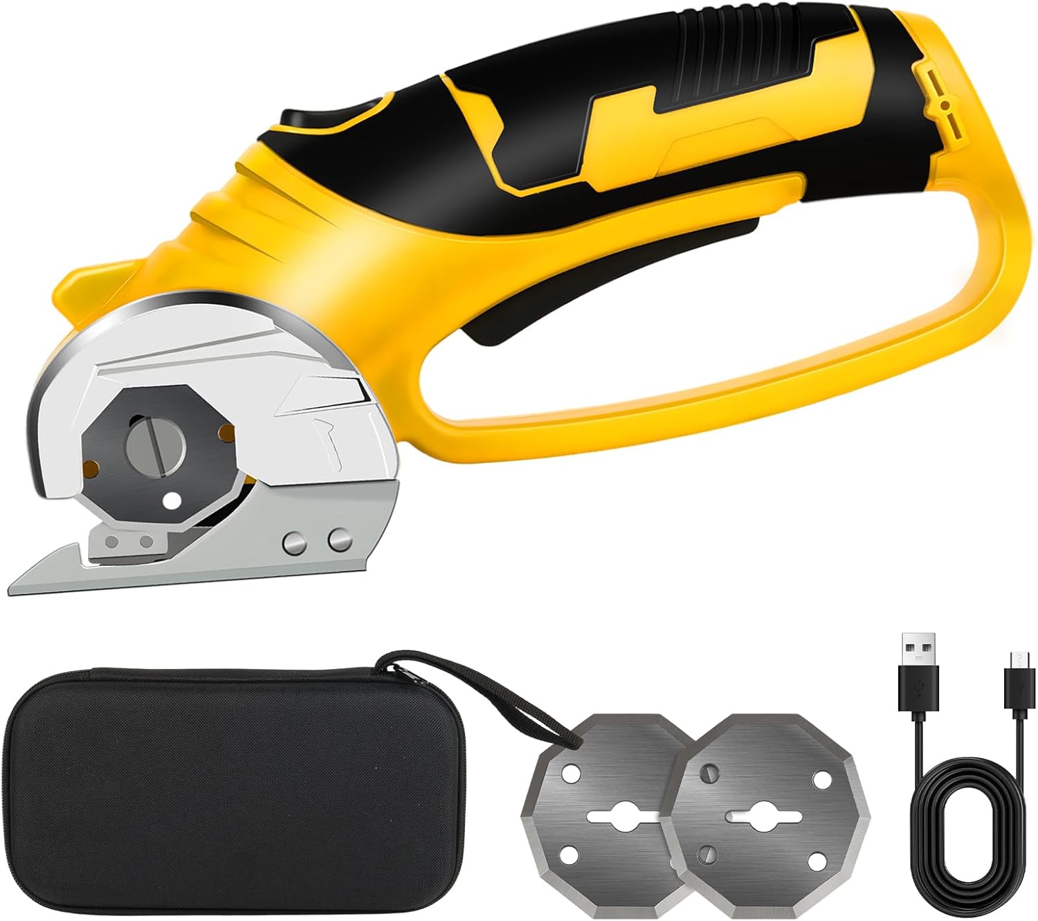 Cordless Electric Scissors,Cardboard Box Cutter, 4V Rechargeable Rotary ...
