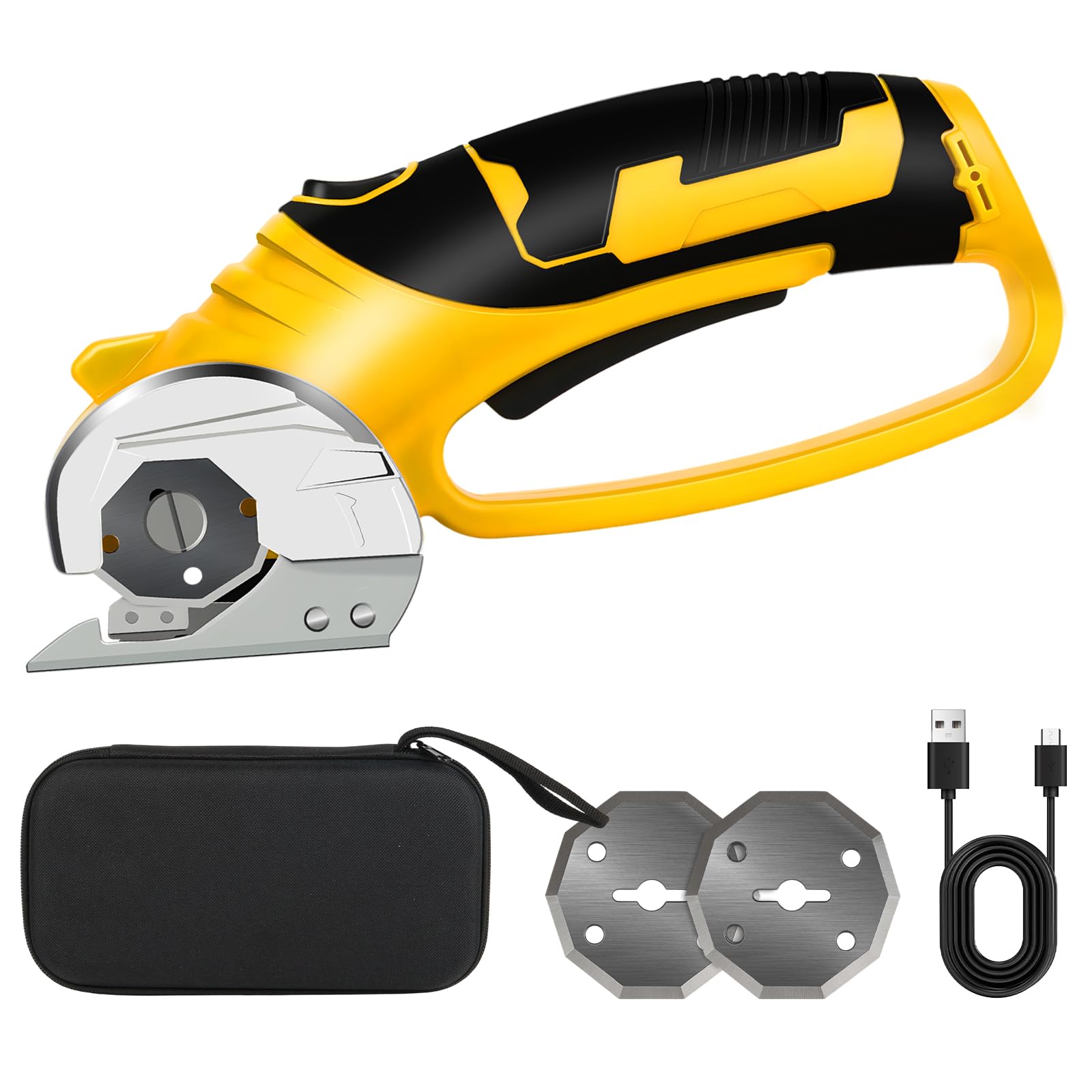 Cordless Electric Scissors,Cardboard Box Cutter, 4V Rechargeable Rotary ...