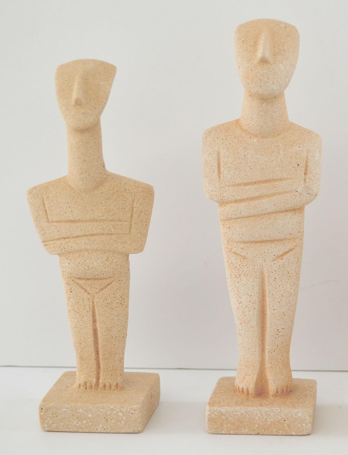 Amazon.com: Cycladic Art Idol Set of 2 statues - Beautiful Sculpture ...