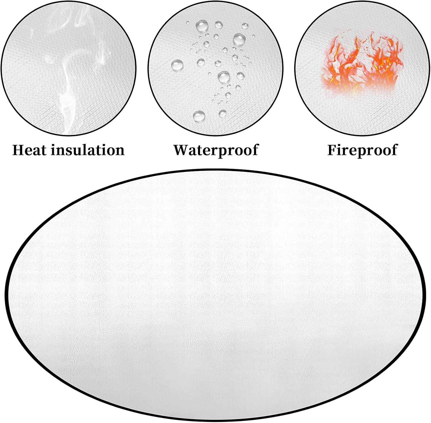 CREPUSCOLO 24 Inch Fire Pit Mat, Two-layer Thick Aluminium Foil Fire ...