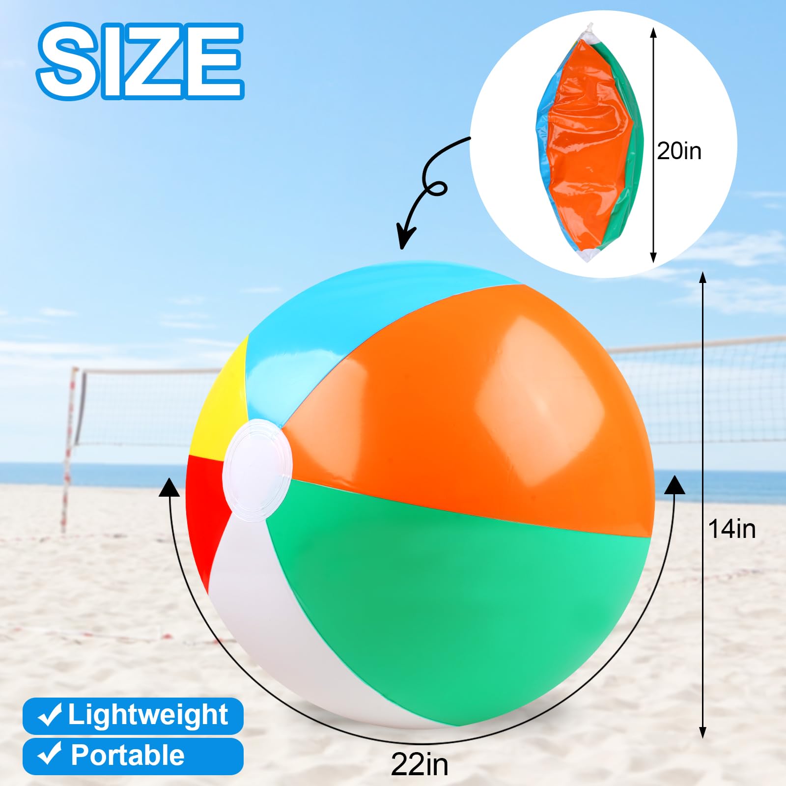 Snapklik.com : 2 Pack Beach Balls, 20 Inch Beach Balls For Kids ...