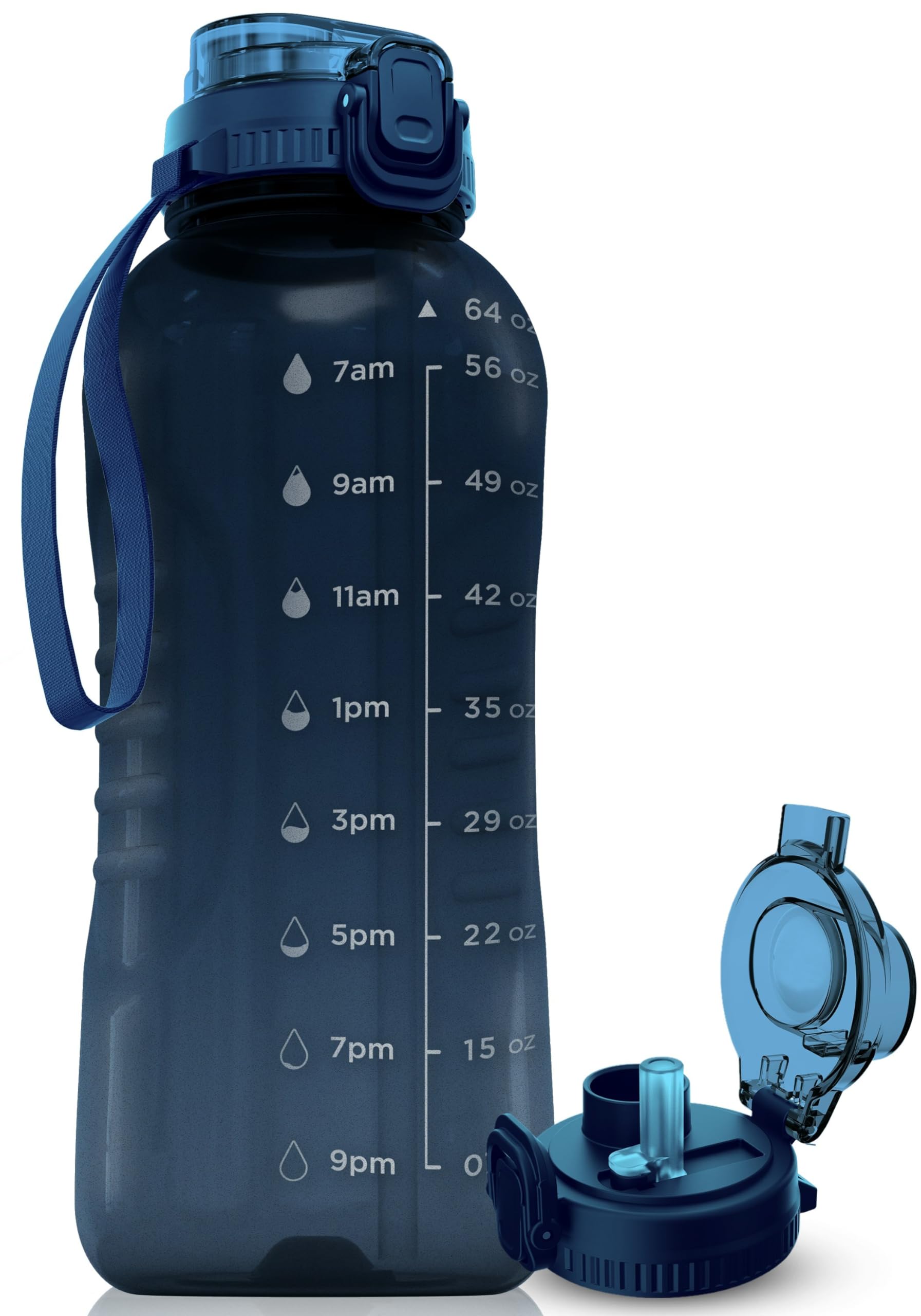Amazon.com: AQUAFIT 64 oz Water Bottle with Time Marker - BPA Free ...