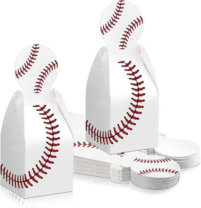 Amazon.com: Karenhi 50 Pcs Baseball Party Favor Treat Boxes Baseball ...
