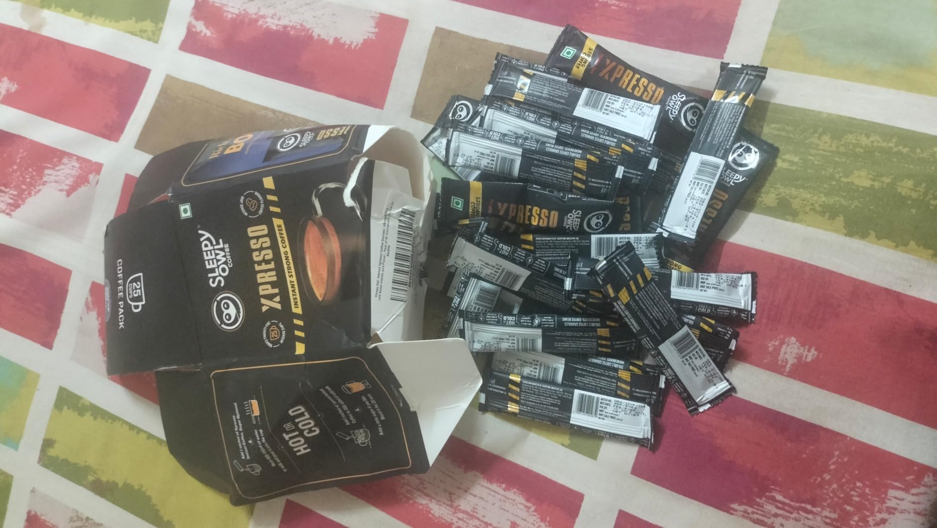 Sleepy Owl Xpresso Instant Coffee Sachets | Pack of 25 | Dark Roast ...