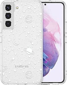 Amazon.com: ZTOFERA Clear Case for Samsung Galaxy S22, Cute Planet Sky Star Pattern Protective ...