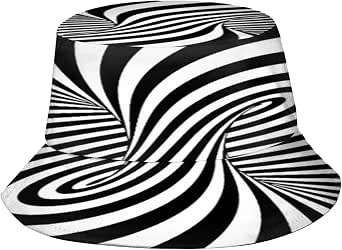 Half Black and Half White Bucket Hat Summer Beach Sun Hat Packable ...