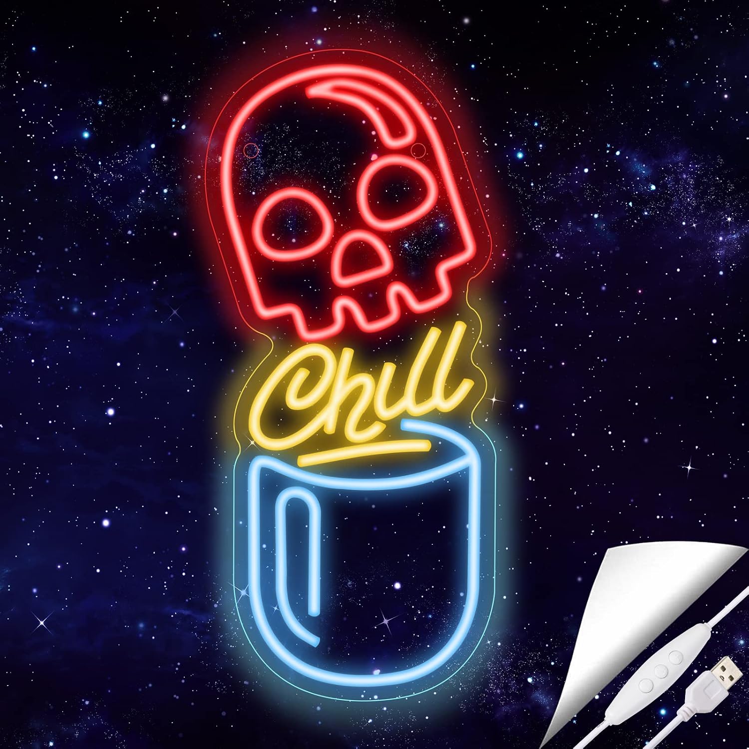 Amazon.com: Chill Pill Neon Sign for Wall Decor Frog Led Neon Light for ...