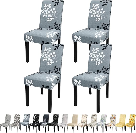Amazon.com: JQinHome Pattern Chair Covers for Dining Room Set of 4 ...