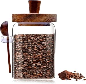 Amazon.com: Hitinight Rustic Glass Jars with Wooden Lids and Spoon ...