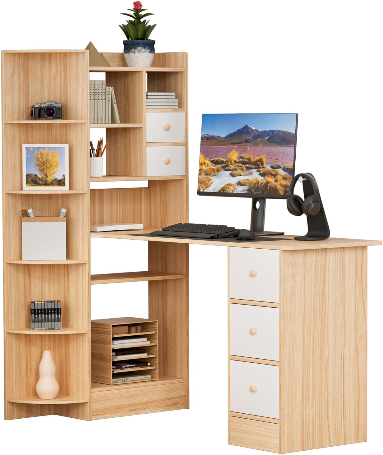 Computer Desk,Home Office Desk,Desk Bookshelf Combo Philippines | Ubuy