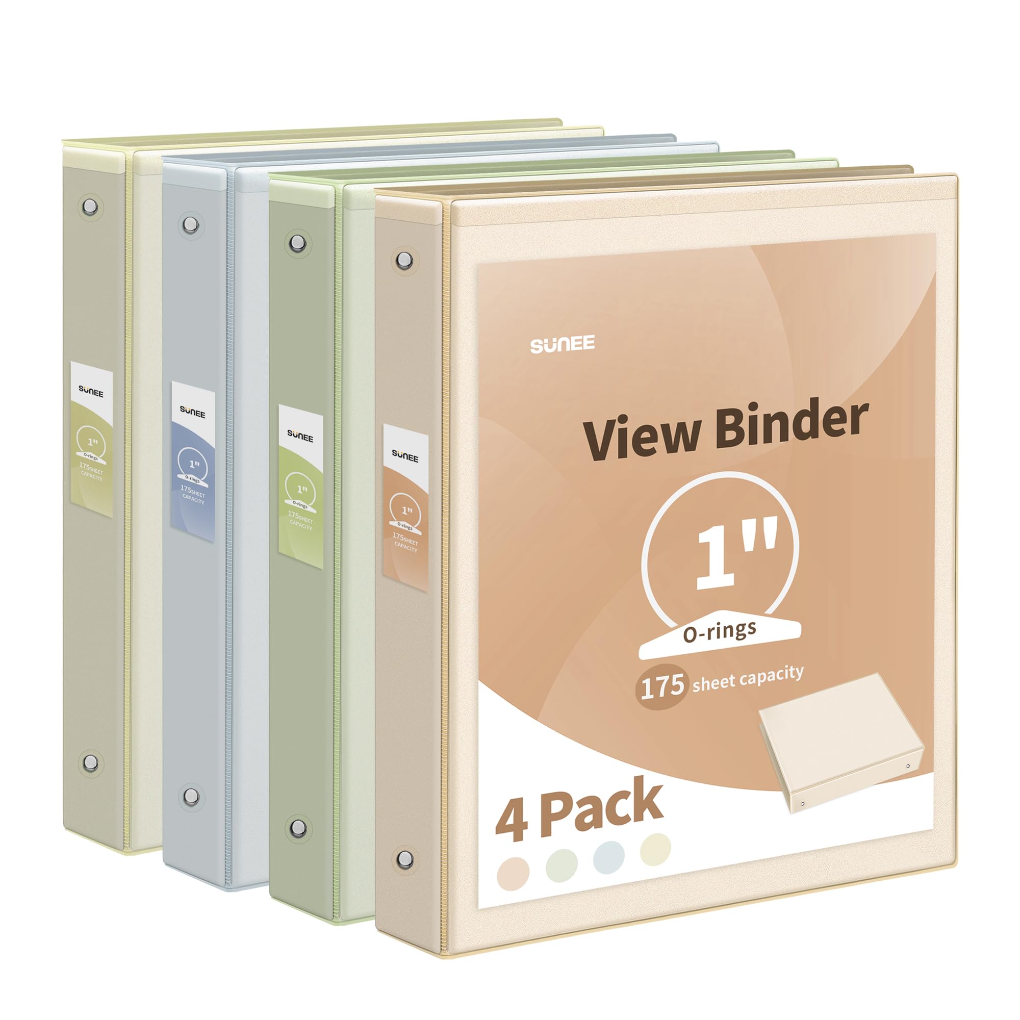 Snapklik.com : SUNEE 3 Ring Binder 1 Inch 4 Pack, Clear View Binder ...