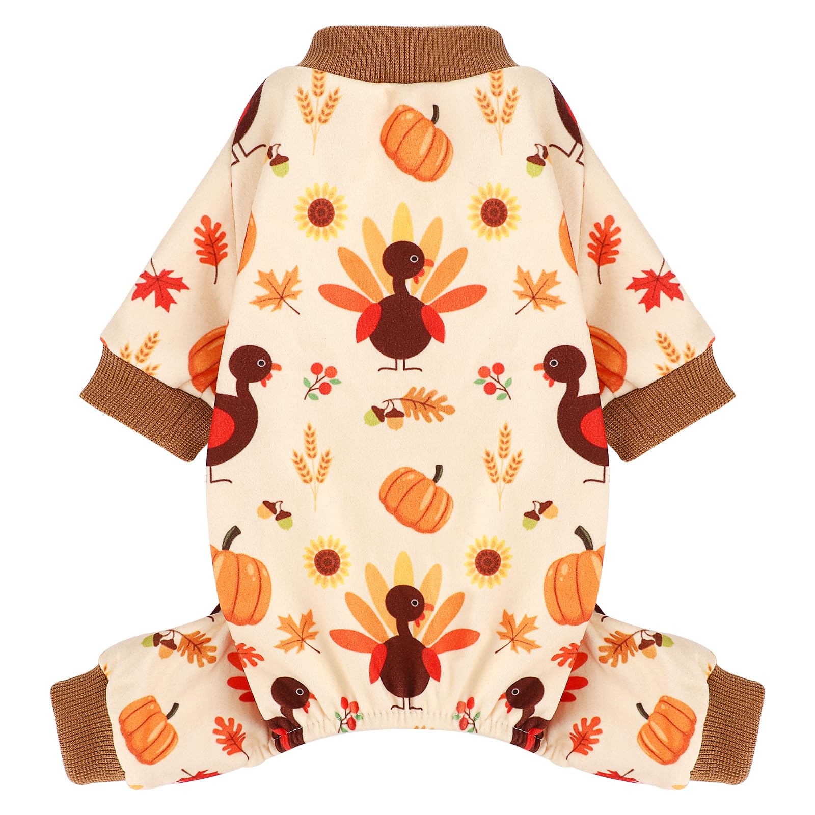 Amazon.com : Dog Thanksgiving Outfit Turkey Pumpkin Dog Pajamas Dog Pjs ...