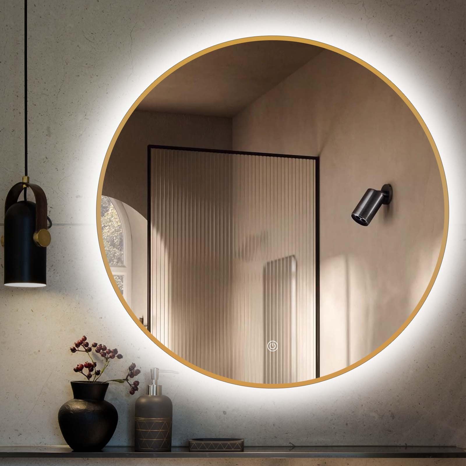 Amazon.com: Niccy 32" Round LED Bathroom Backlit Mirror with Lights ...