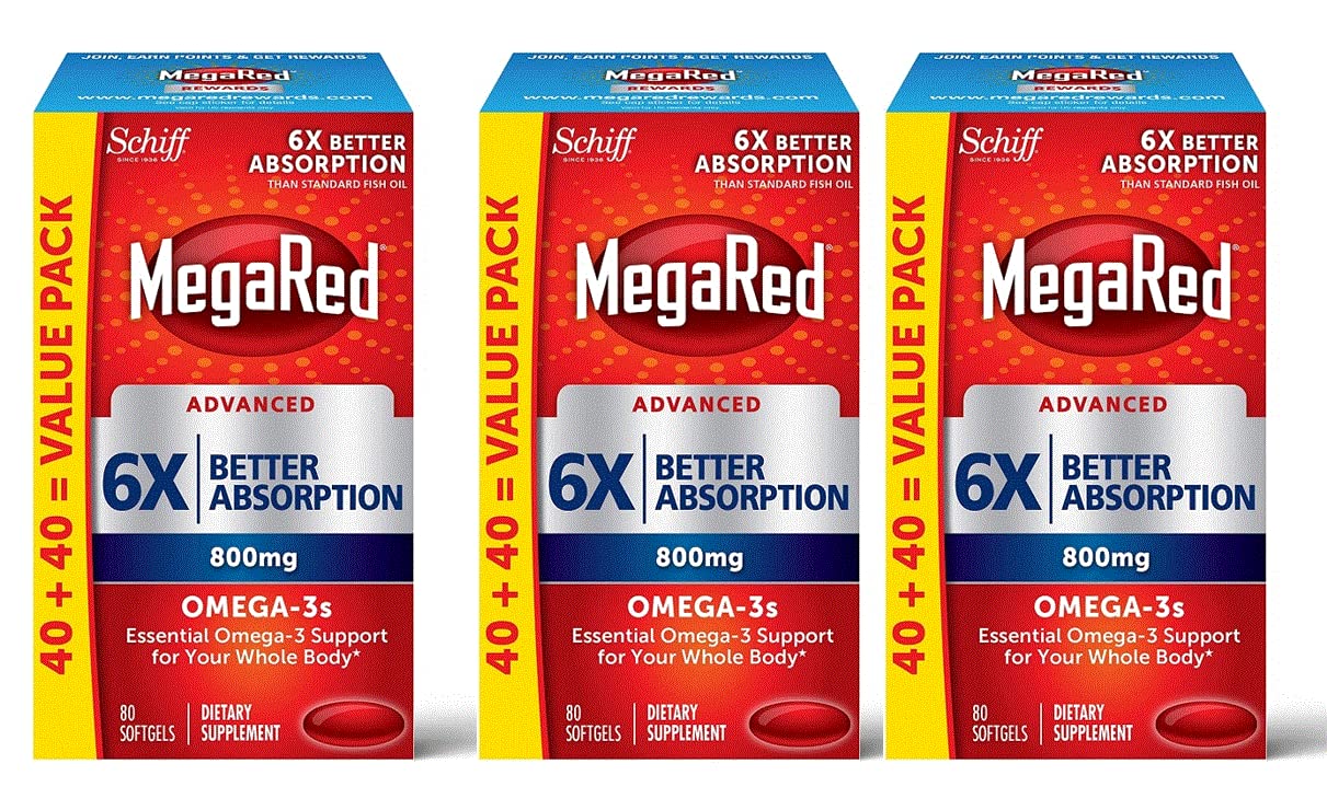 Buy Omega 3 Fish Oil Supplement 800mg (per Serving), MegaRed Advanced ...