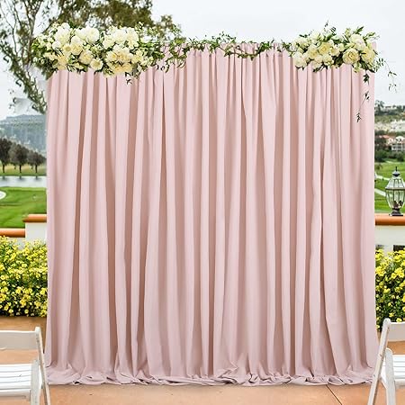 Amazon.com: 10ft x 7ft Pink Backdrop Curtain for Parties Light Pink ...