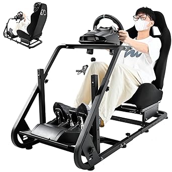 Amazon.com: Dardoo Racing Simulator Cockpit Frame with Real Blackseat ...