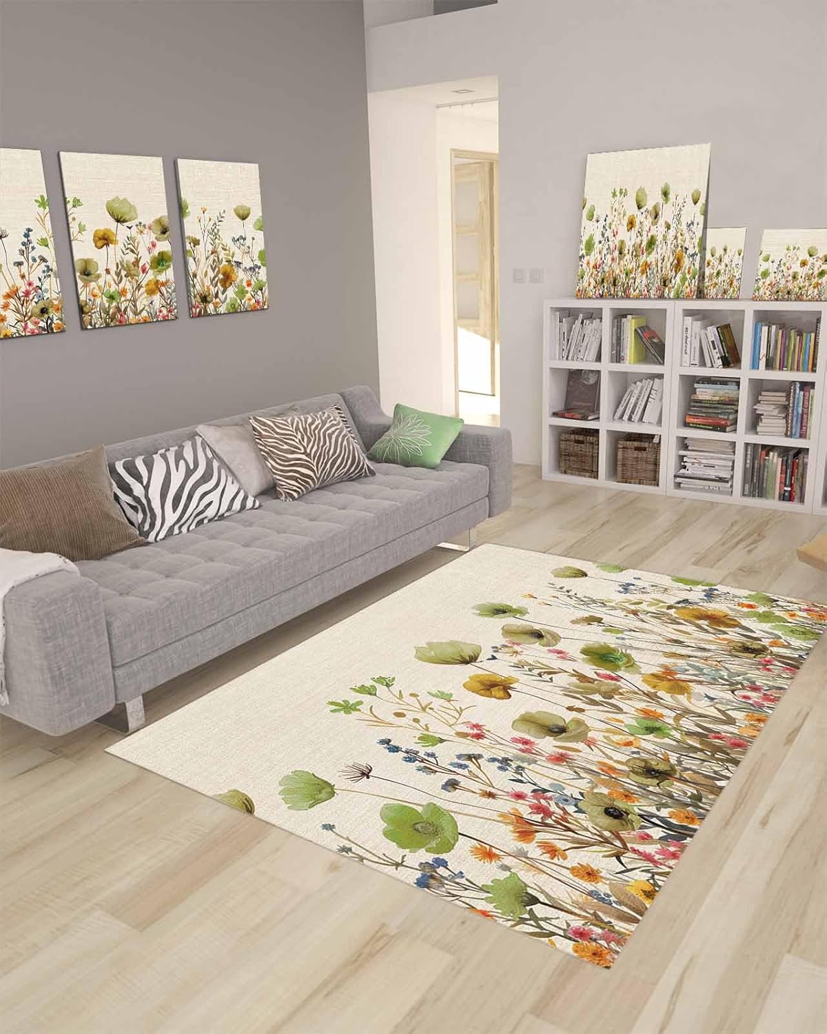 Amazon.com: Large Area Rug 2.7' x 5', Spring Floral Runner Rug for ...