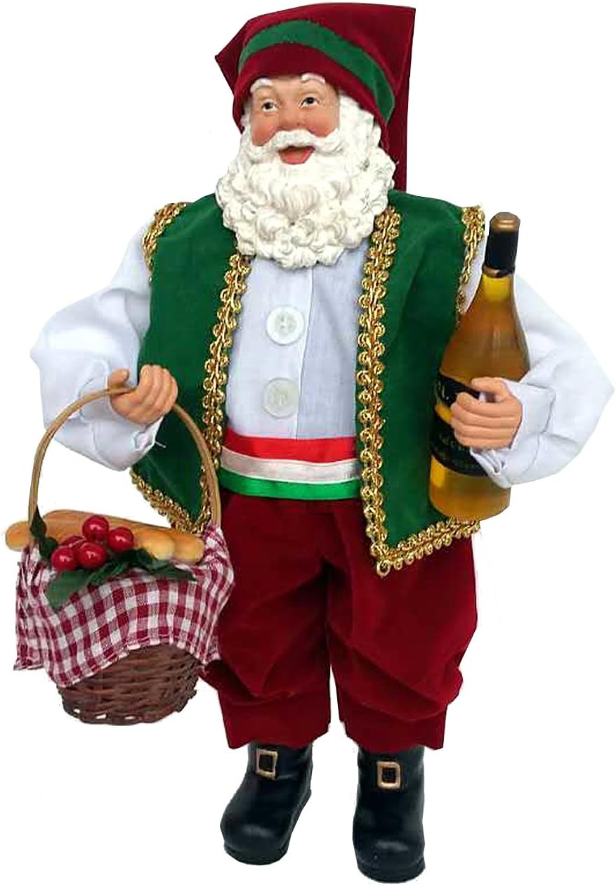 Amazon.com: Santa's Workshop 5625 Italian Santa Figurine, Multicolored ...