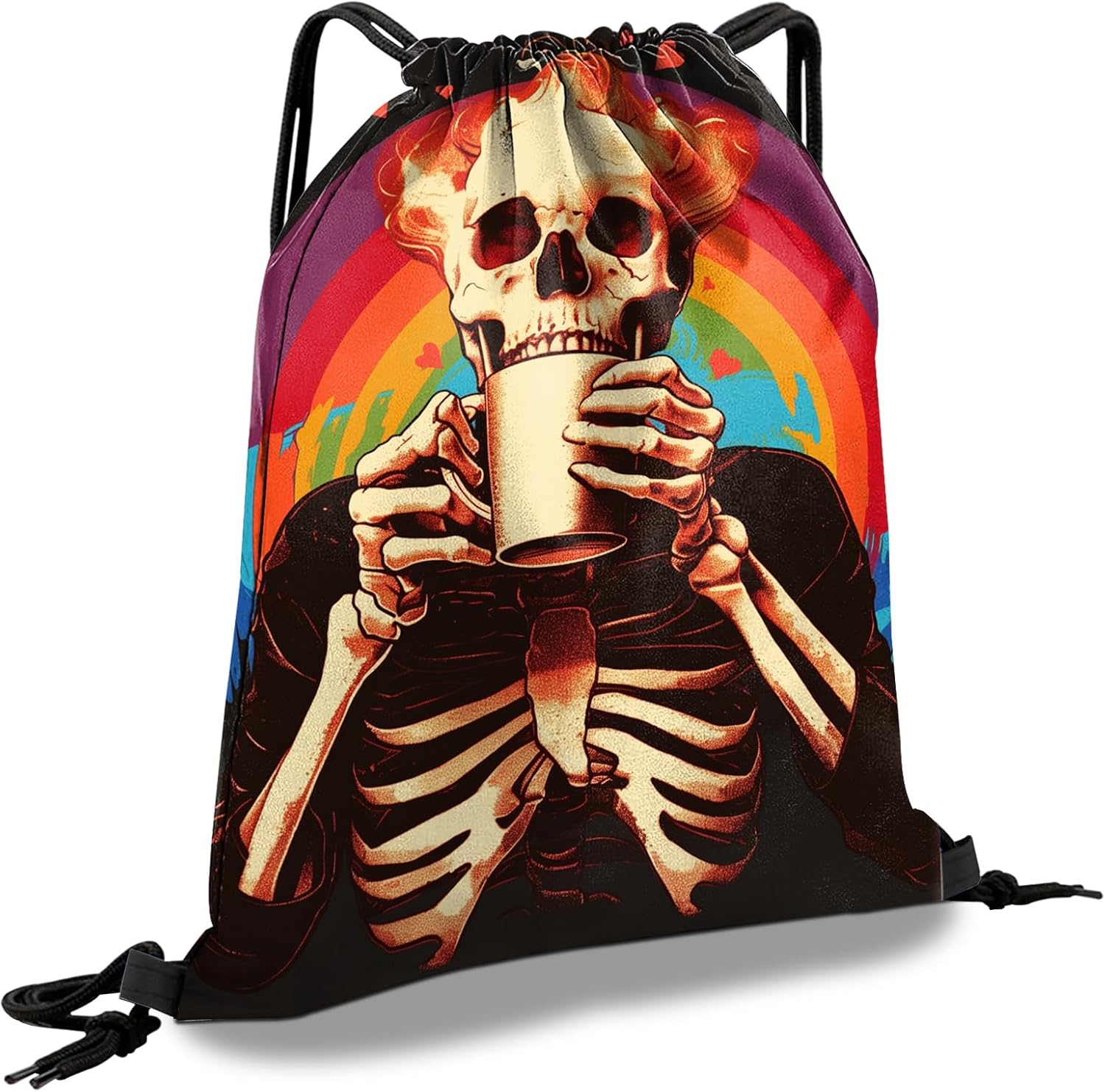 Amazon.com | Cabreche Drawstring Backpack Draw String Sports Bags for Gym Travel Beach ...