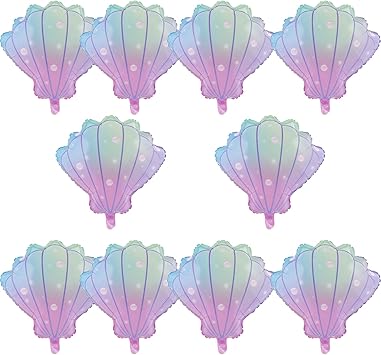 Amazon.com: DIADARL 10Pcs Sea Shells Balloons Colorful Sea Shells Foil ...