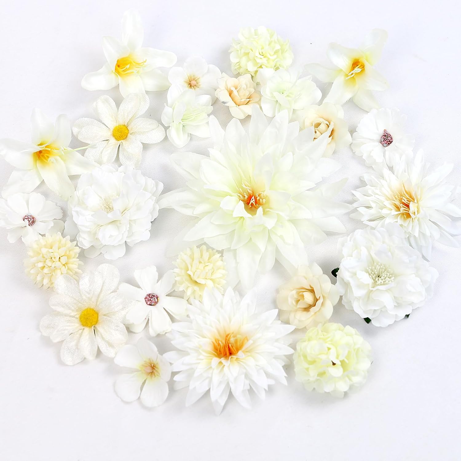 LARDUX 24 PCS Artificial Flower Heads-Craft Fake flower Decoration ...