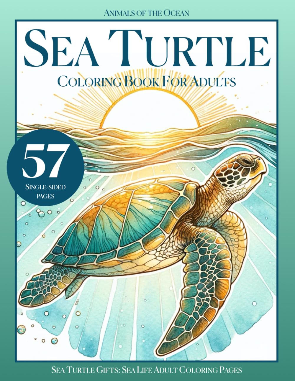 Amazon.com: Sea Turtle Coloring Book for Adults, Sea Turtle Gifts: Sea ...