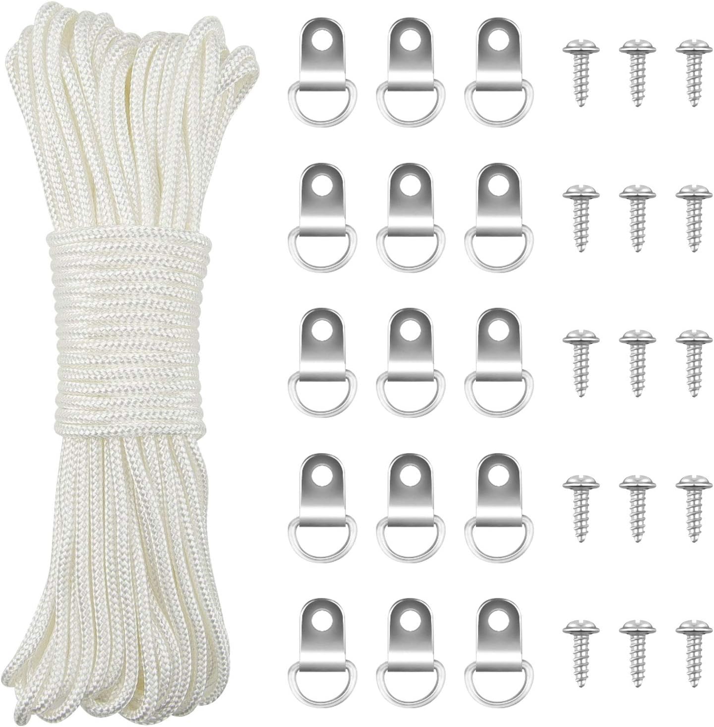 TUPARKA 15m*3mm Picture Wire Picture Hanging Cord White Nylon Picture ...