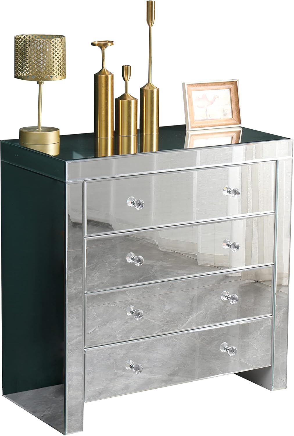 Homemade Deisgn FurnitureHMD Mirrored Glass Bedside Table Chest of ...