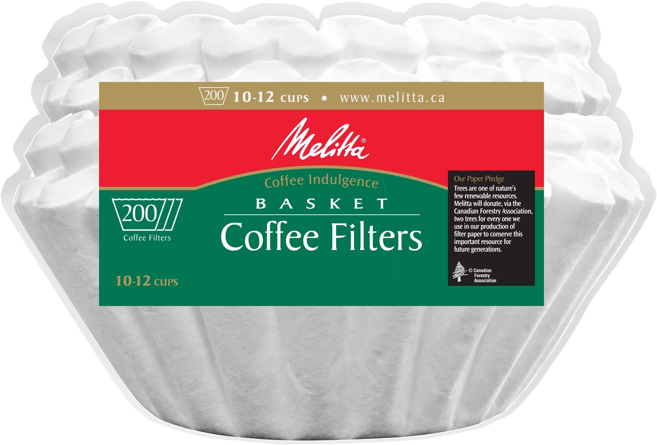 Amazon.com: Melitta Basket Coffee Filters, White for 8-12 Cup , 200 ct ...